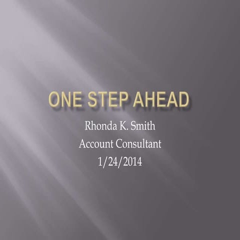 One step ahead | PPTX