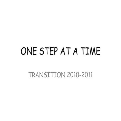 One step at a time portfolio 2010 2011 | PPT