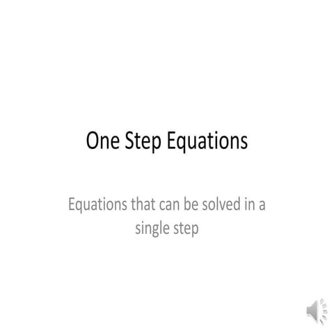 One step equations addition or subtraction | PPTX