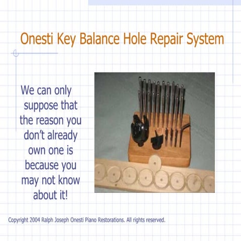 Onesti balance hole repair system | PPT
