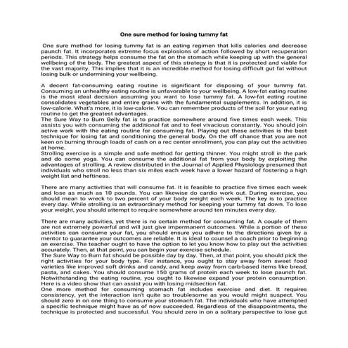 One sure method | PDF