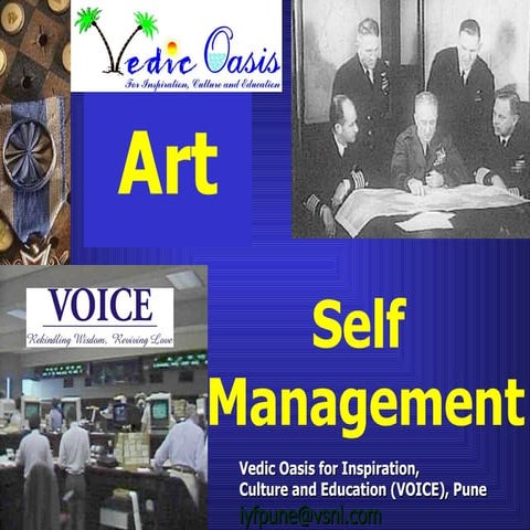 One time program art of self management slideshow final 5 | PPT