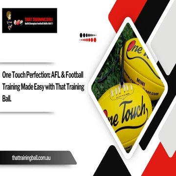 One Touch Perfection: AFL & Football Training Made Easy with That ...
