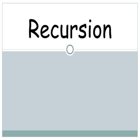 Recursion Ppt