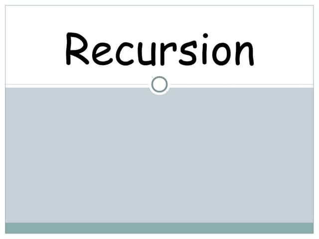 Recursion Ppt