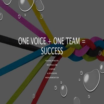 One voice + one team = success | PPT