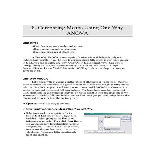 One way anova | PDF