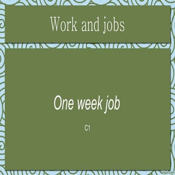 One week job | PPTX