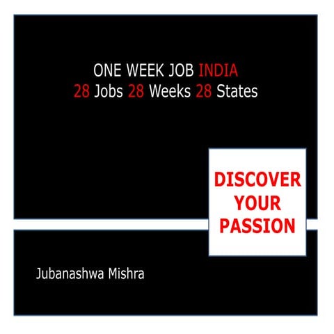 One week job india album 28 jobs 28 weeks 28 states - jubanashwa mishra ...