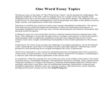 One Word Essay Topics.pdf