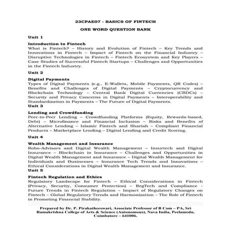 Basics of Fintech - One Word Question Bank (Unit 1 to 5).docx