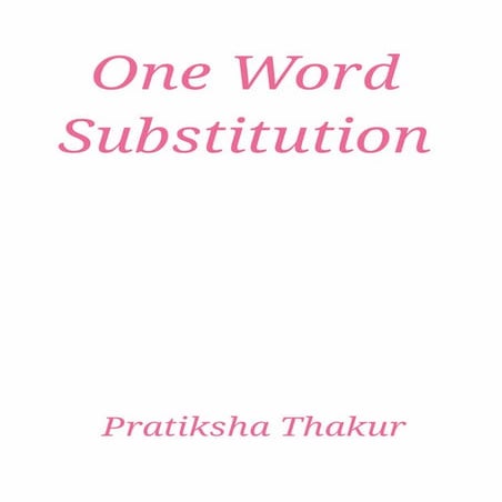 One Word Substitution | PDF