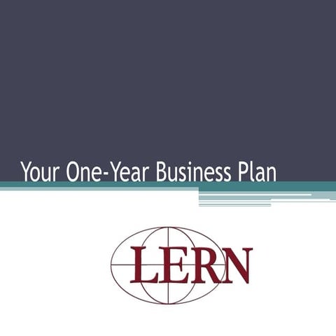 One year business plan | PPTX