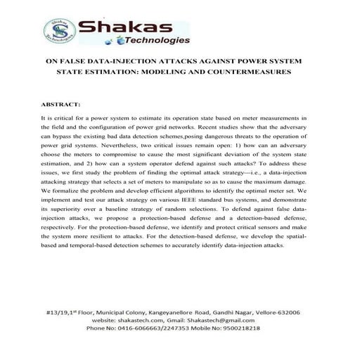 On False Data Injection Attacks Against Power System Doc