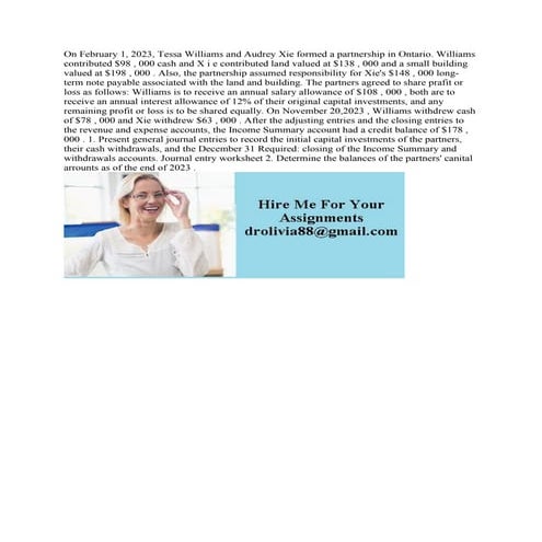 On February 1- 2023- Tessa Williams and Audrey Xie formed a partnershi.pdf