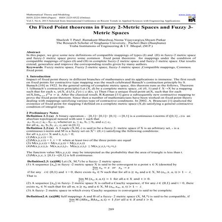 On Fixed Point Theorems In Fuzzy 2 Metric Spaces And Fuzzy 3 Metric Spaces Pdf
