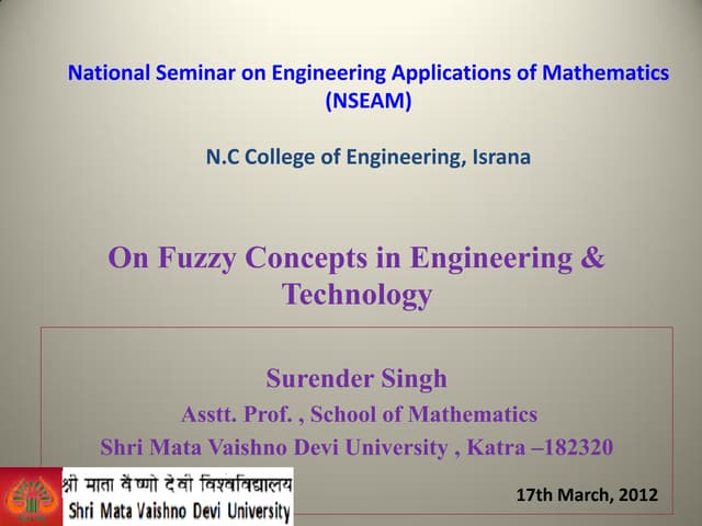 Presentation on fuzzy logic and fuzzy systems | PPTX