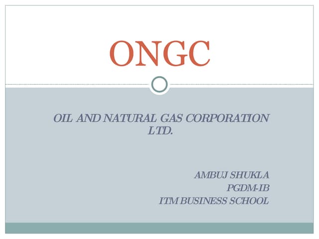 Ongc final presentation | PPTX