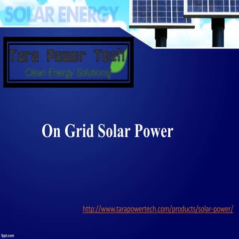 On grid solar power | PPTX