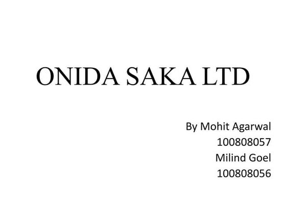 Onida - Brand Analysis and Revival Strategies | DOCX