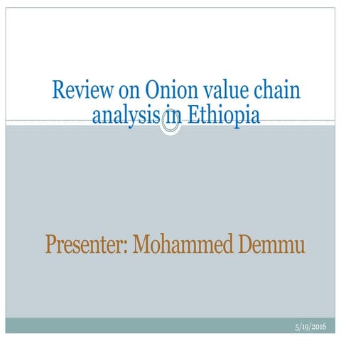 Review on onion Value chain Analysis in Ethiopia | PDF