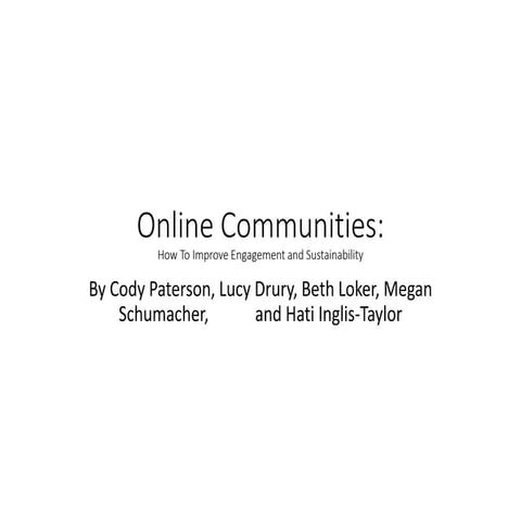 Online communities | PPTX