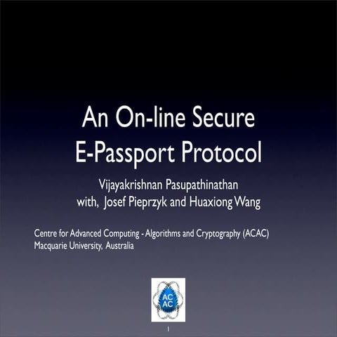 An Online secure ePassport Protocol | PDF