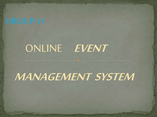 Event management system | PPTX