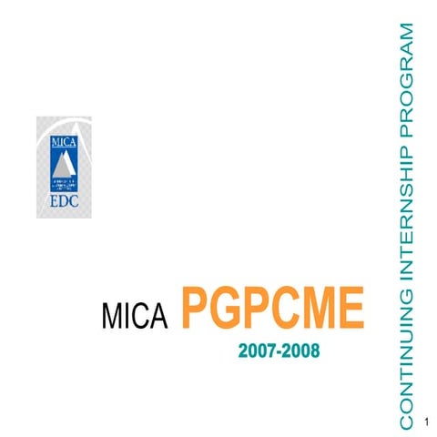 MICA-CM&E SLIDECAST | PPT