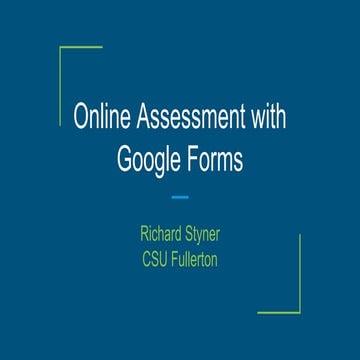 Online assessment with google forms | PPT