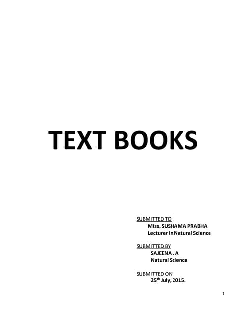 What is Textbook ? Features of a good Textbook | PDF | Education