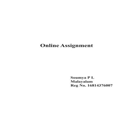 Online assignment | PDF
