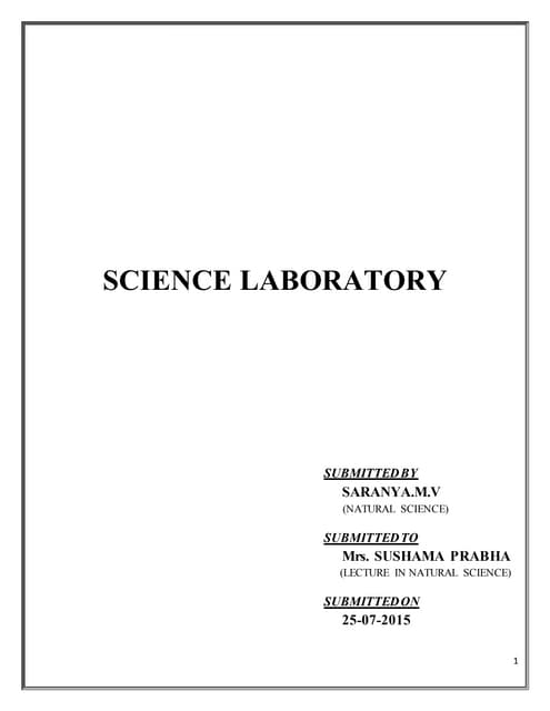 science laboratory and planning | PPTX