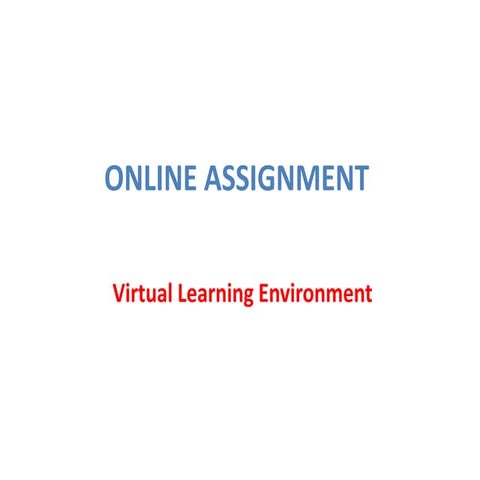 Virtual Learning Environment | PPTX