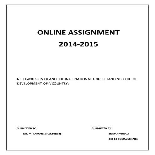 Online assignment | DOCX | Education