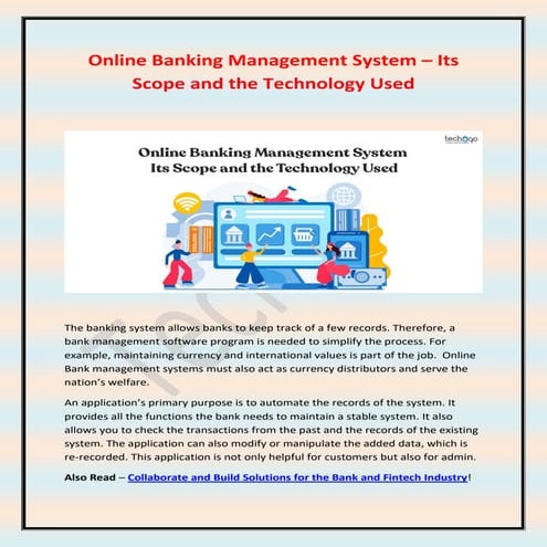 Online Banking Management System – Its Scope and the Technology Used. | PDF