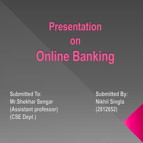Online banking ppt | PPT