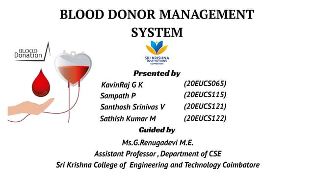Blood Bank Management System | PPTX | Business Banking & Finance | Business