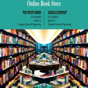 Online Book Store Project Presentation By Moin Khan And Sejda E Jannat Ppt