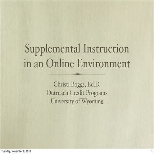 2010 Online Class Student Support Resources | PDF