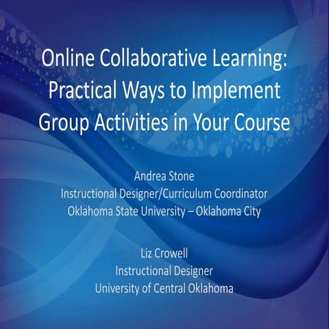 Online collaborative learning with audiencefeedback | PPTX