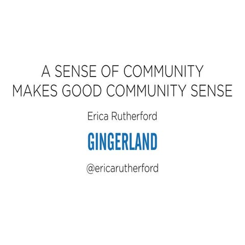 A sense of community makes good community sense | PDF