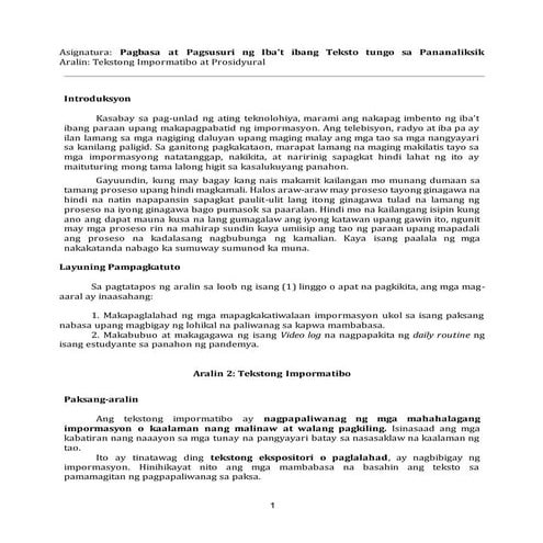 3-TEKSTONG IMPORMATIBO (Para Sa Iyong Kaalaman).pptx