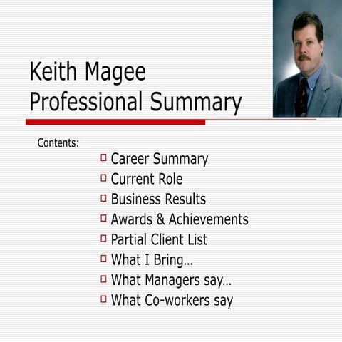 Online CV - Keith Magee | PPT