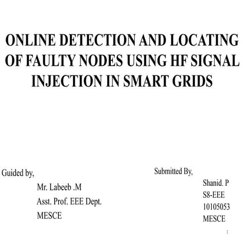Online detection and locating of faulty nodes using | PPTX