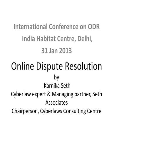 Online dispute resolution | PDF