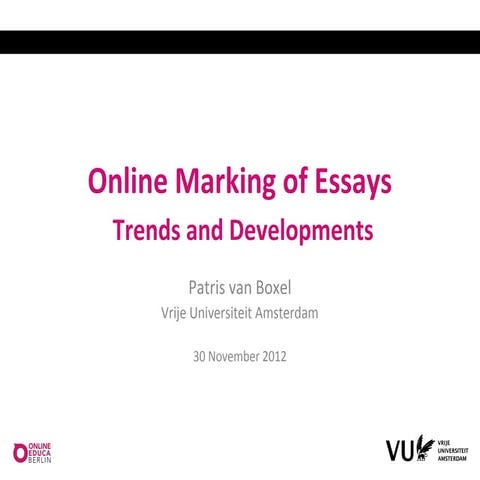 Trends and developments in online marking of essays | PPT