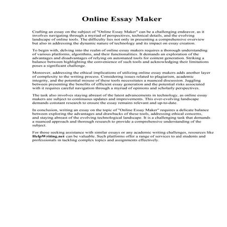 Online Essay Maker. Compass Career College | PDF