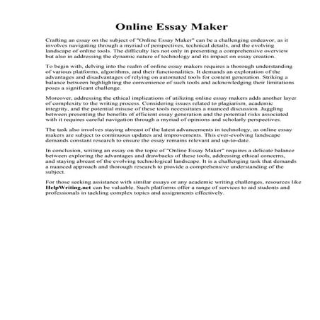Online Essay Maker. 004 Essay Example Free Thatsnotus | PDF