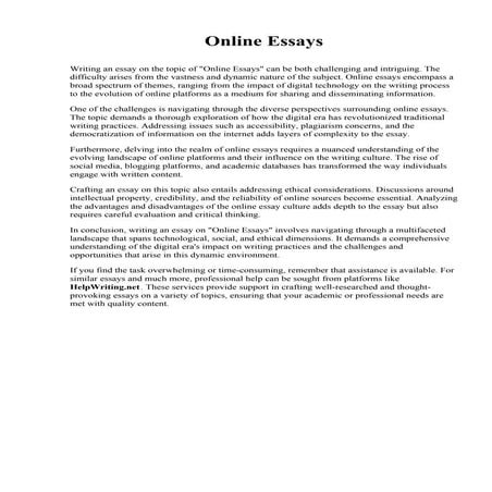 Online Essays.pdf | Homework and Study | Education